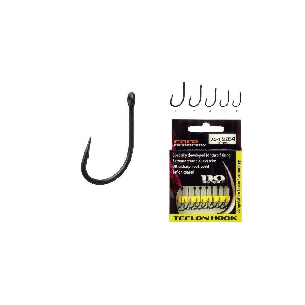 CARP ACADEMY Teflon Hook XS-1 6-os pontyozó horog - Pontyozó, Bojlis horog